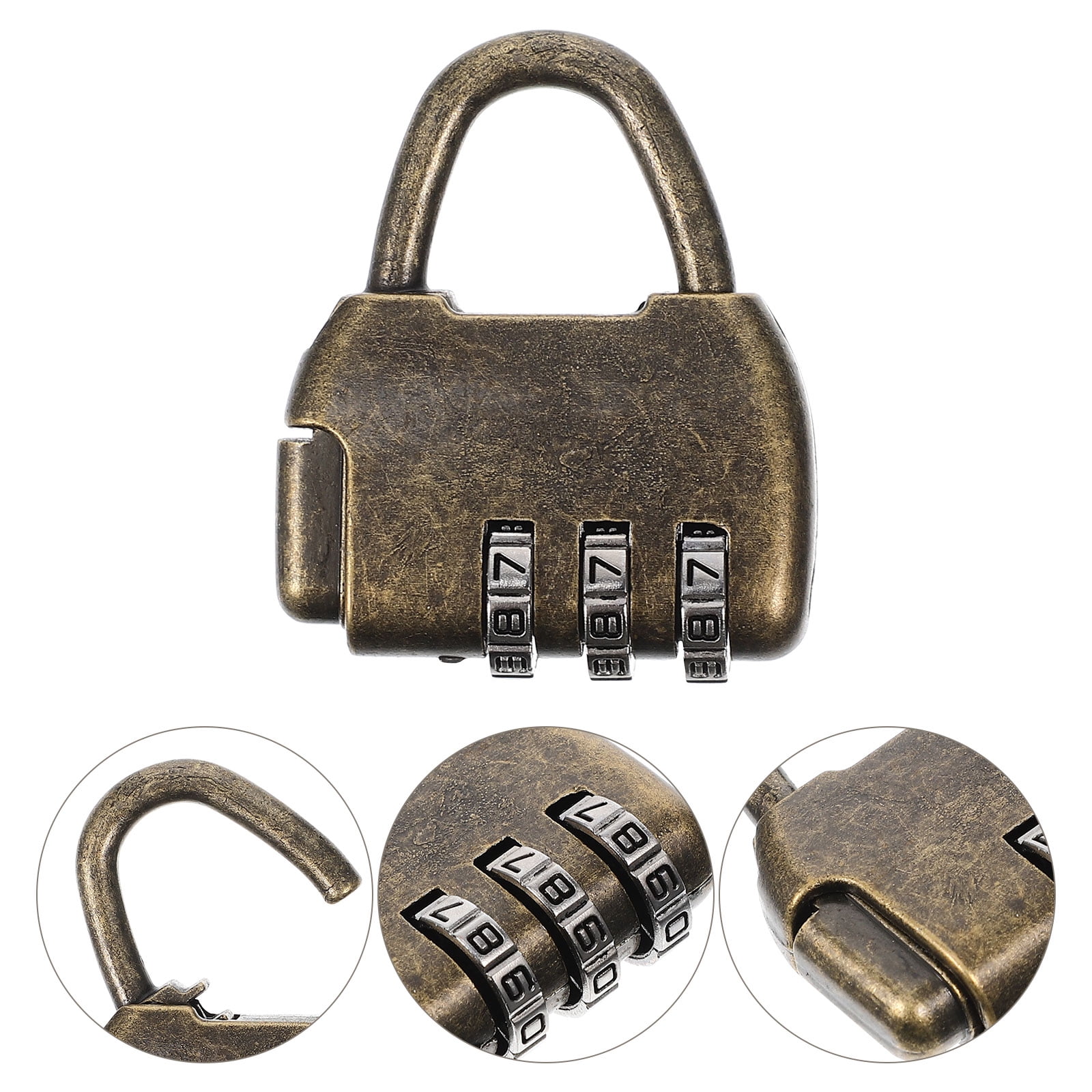 PBPBOX Small Combination Lock Decorative Effect Zinc Alloy 4Pcs 1.69X1 ...
