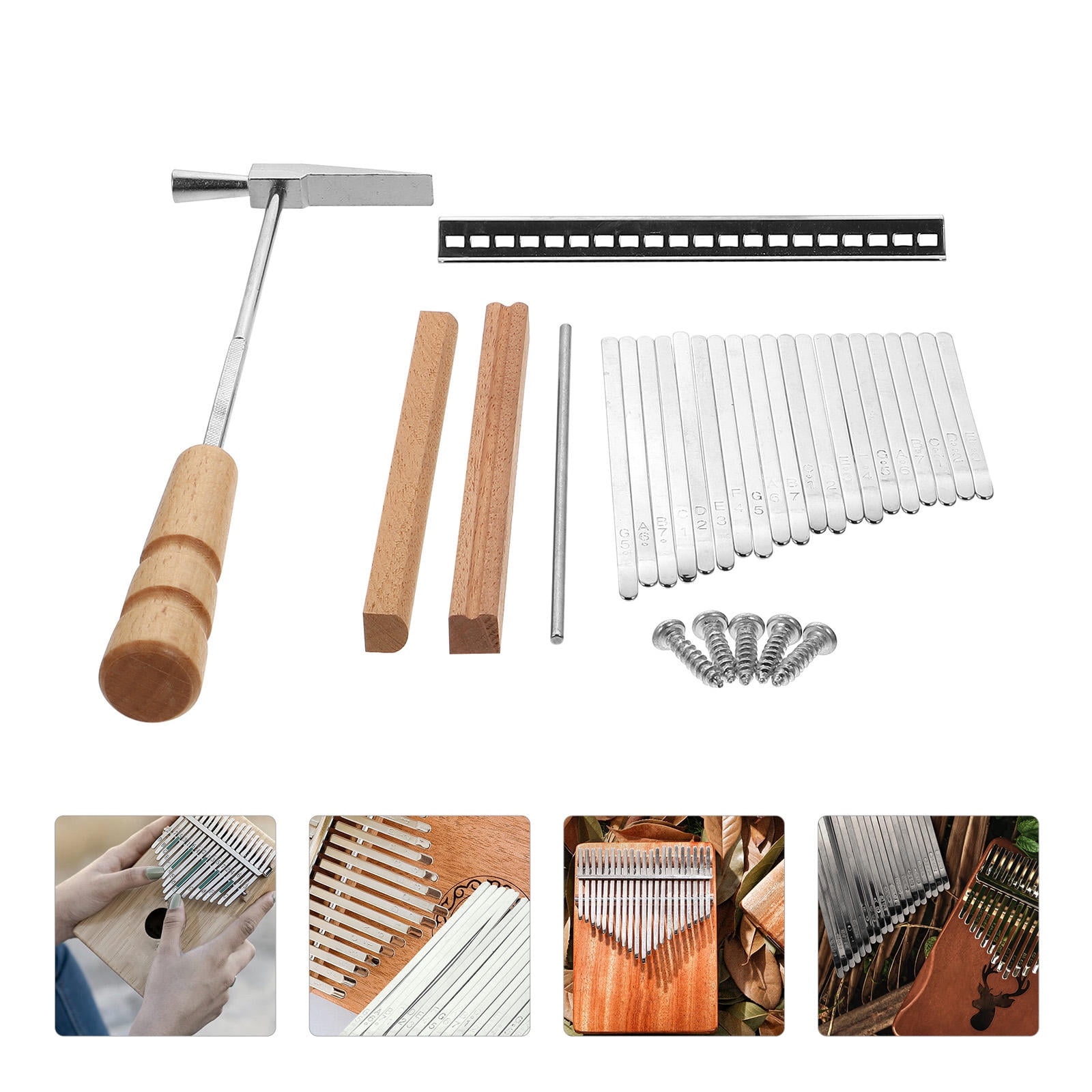 PBPBOX Professional Kalimba Parts Wood Kalimba Tools for Tuning 1 Set ...