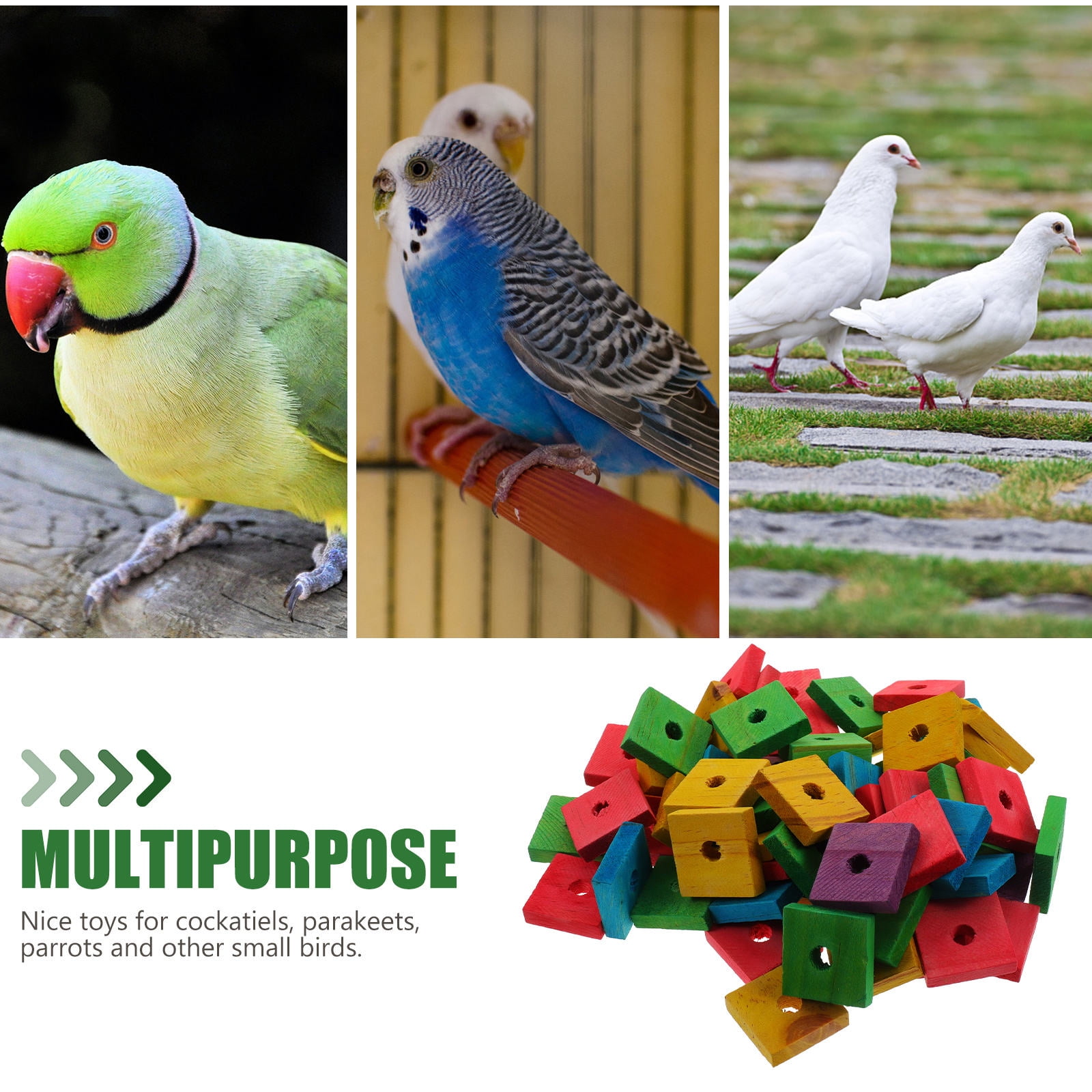 PBPBOX 100 Pcs Wooden Chips Birds for Chewing Activities and Skill ...