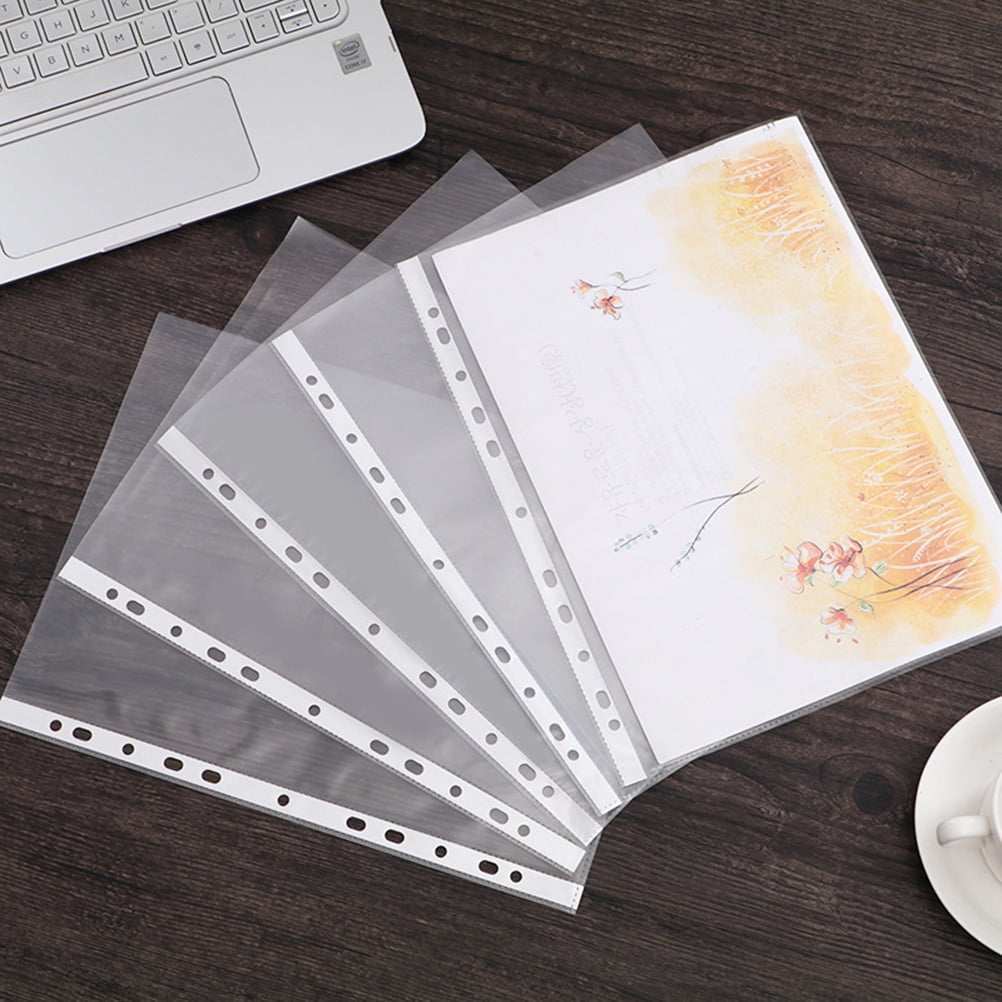PBPBOX 100Pcs Clear Document Bag Lightweight Tear Proof A4 File Folder ...