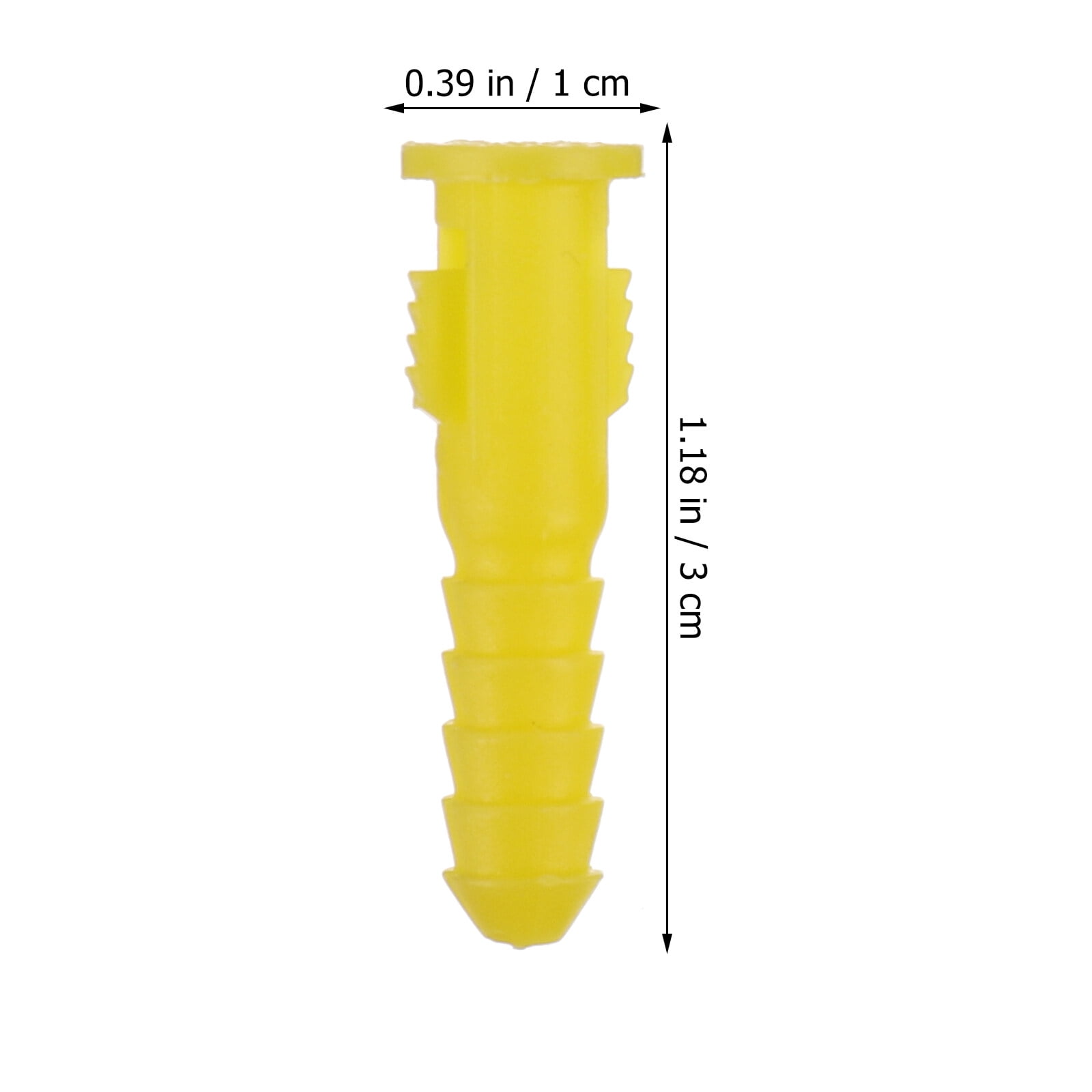 PBPBOX 100Pcs Plastic Ribbed Wall Anchors and Screws Kit Yellow Self ...