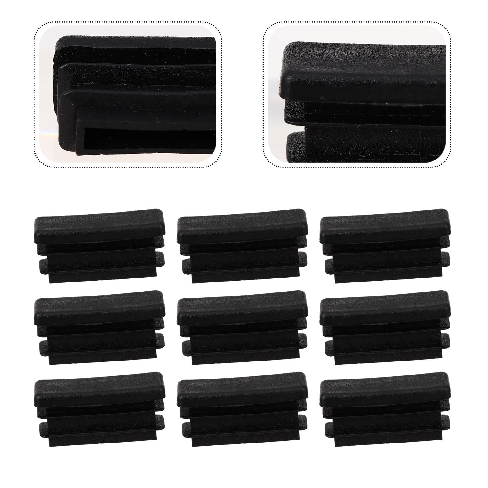PBPBOX 100pcs PVC Pipe End Cap Fitting Square Tubing End Cap Black Plug ...