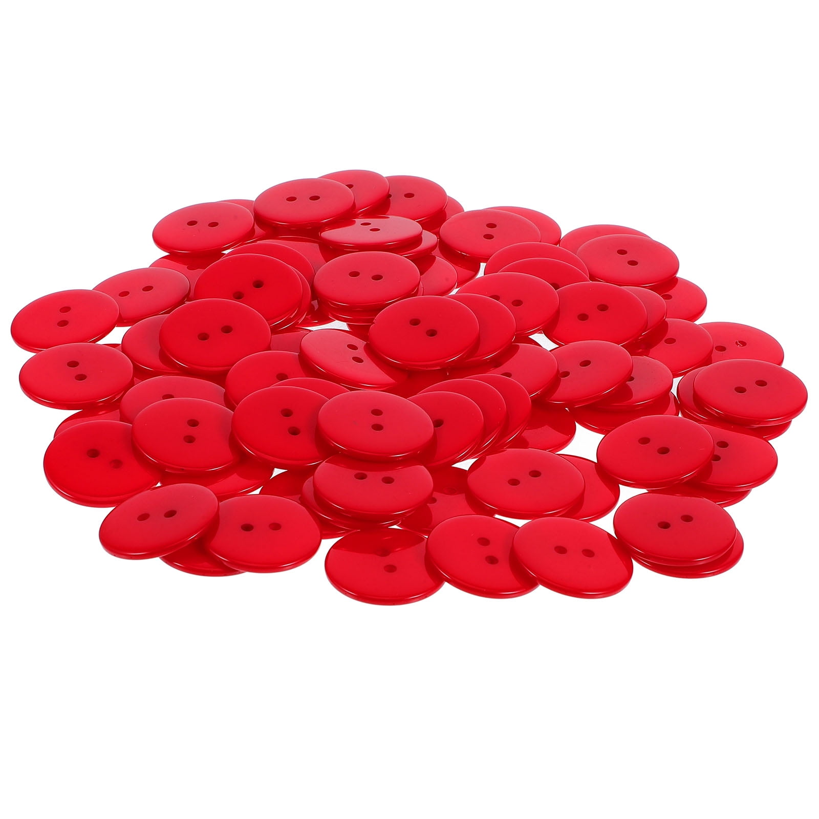 PBPBOX 100Pcs Red Round Resin Buttons for Versatile Sewing and Craft ...
