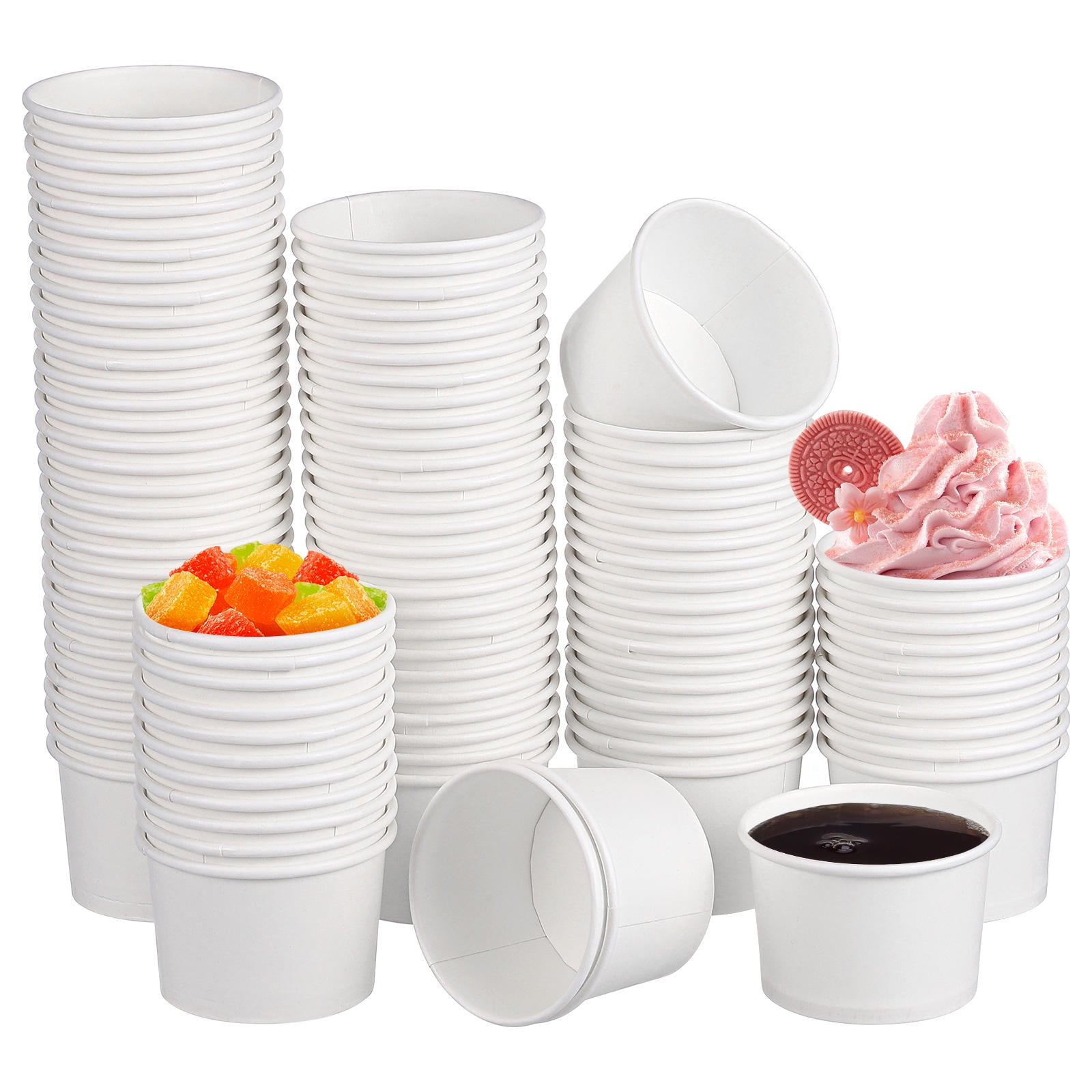 PBPBOX 100pcs Tasting Sample Cup Small Paper for General Users Drinking ...