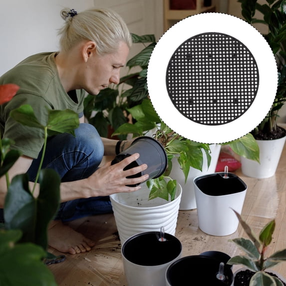 PBPBOX 10Pcs Black Pe Flowerpot Mesh Pad For Bonsai Pots Hole Drainage ...