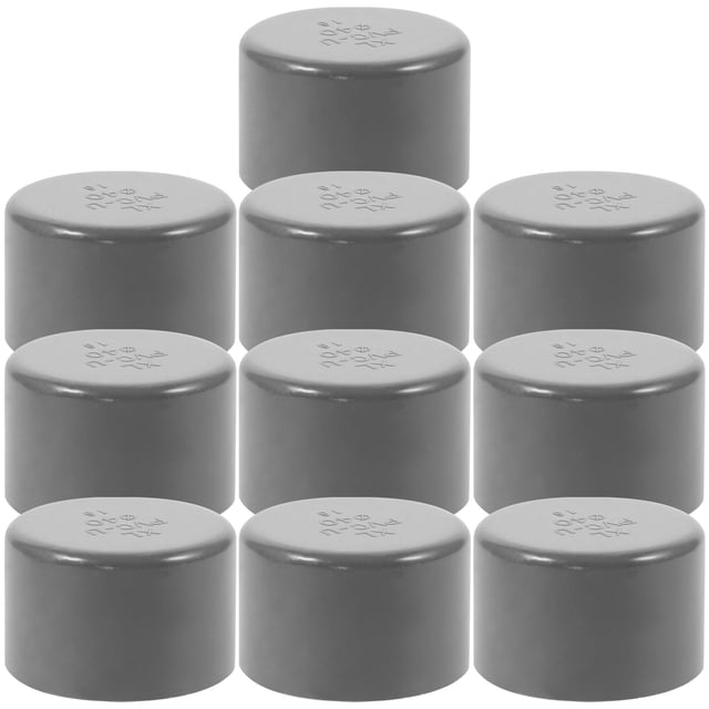PBPBOX 10 Pack Grey PVC Pipe End Caps for Home Use Durable Easy Install ...