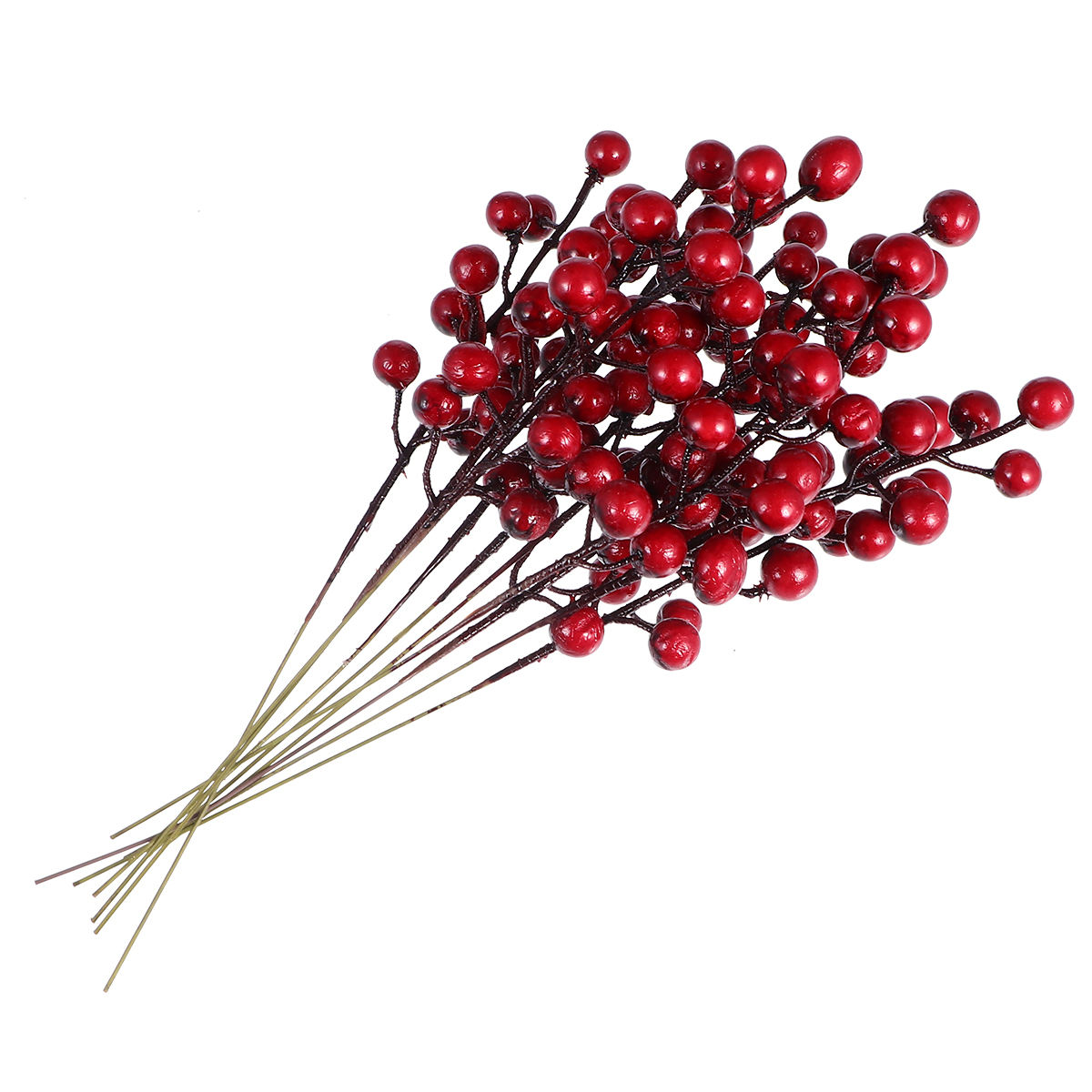 PBPBOX 10pcs Faux Red Berry Stems Artificial Red Berries for Christmas ...