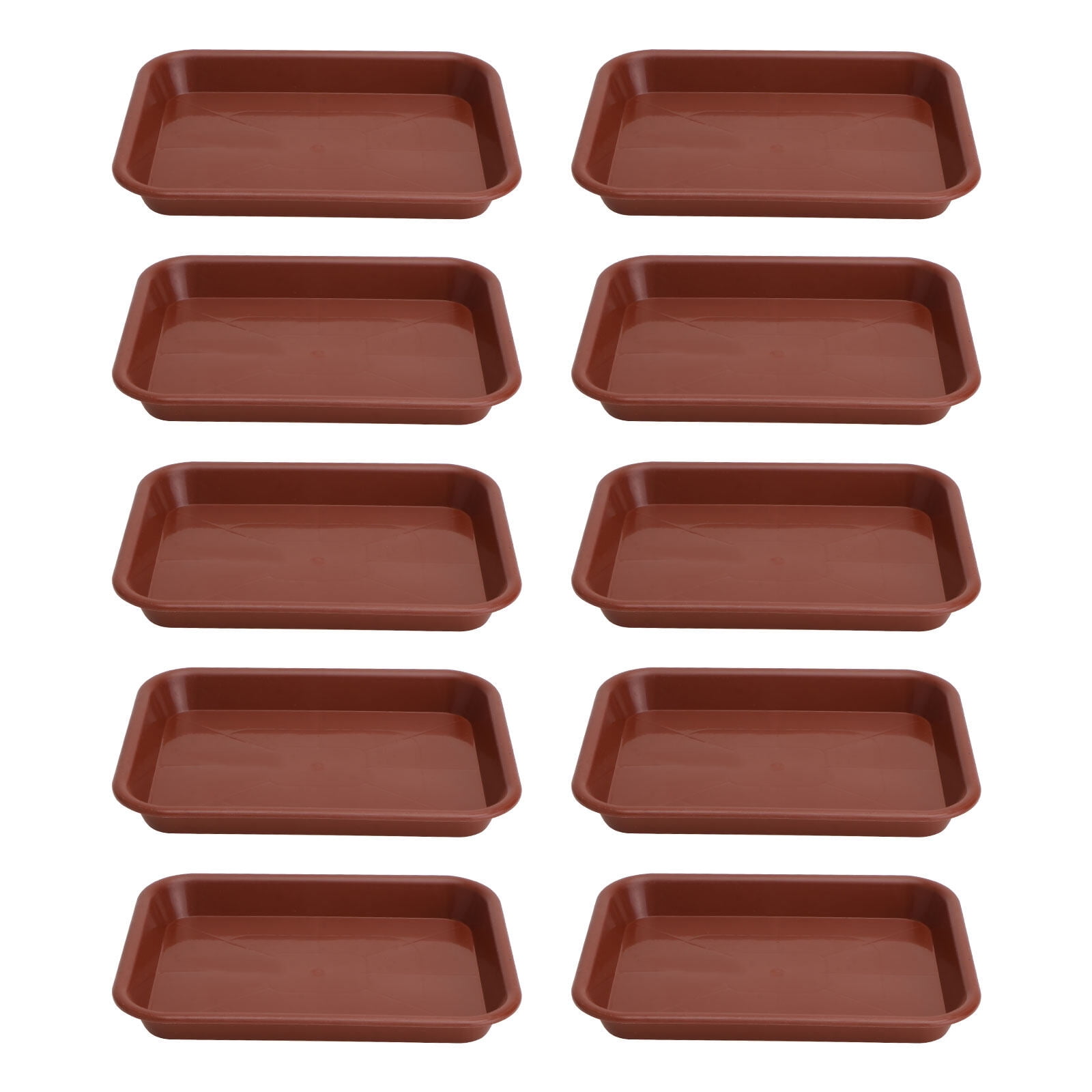 PBPBOX 10Pcs Red Plastic Flower Pot Tray Oblong Base Plate Plant Pot ...