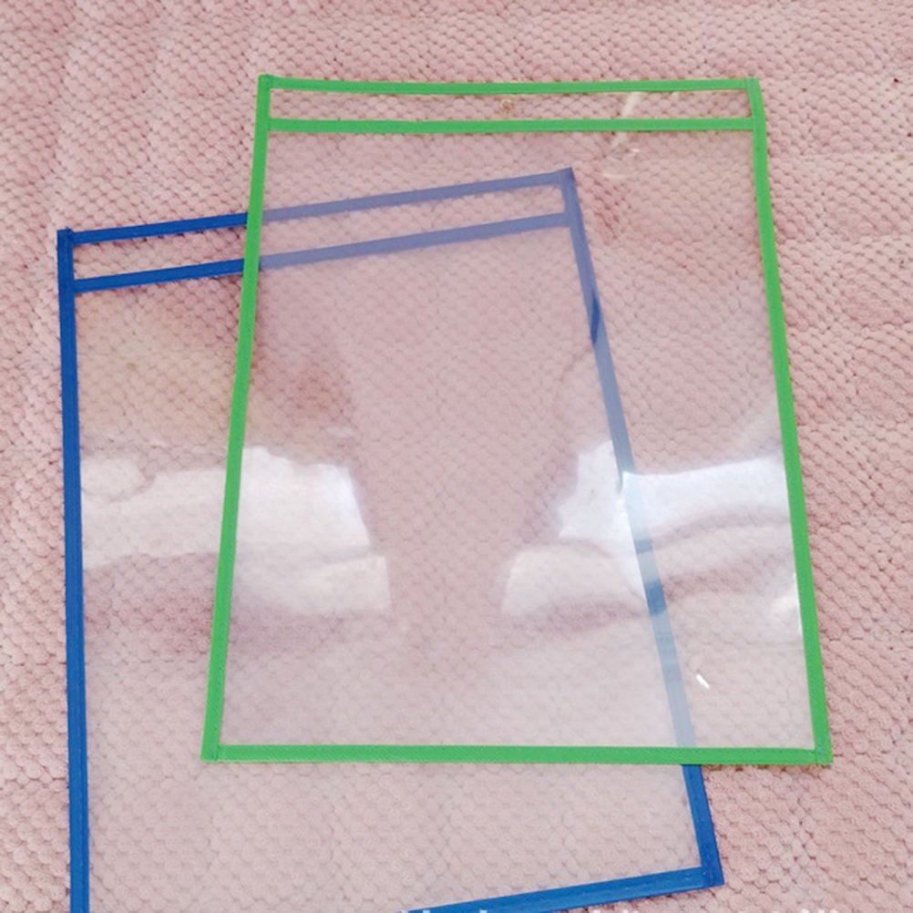 PBPBOX 10pcs Transparent Dry Erase Pocket Folders Assorted Color for ...