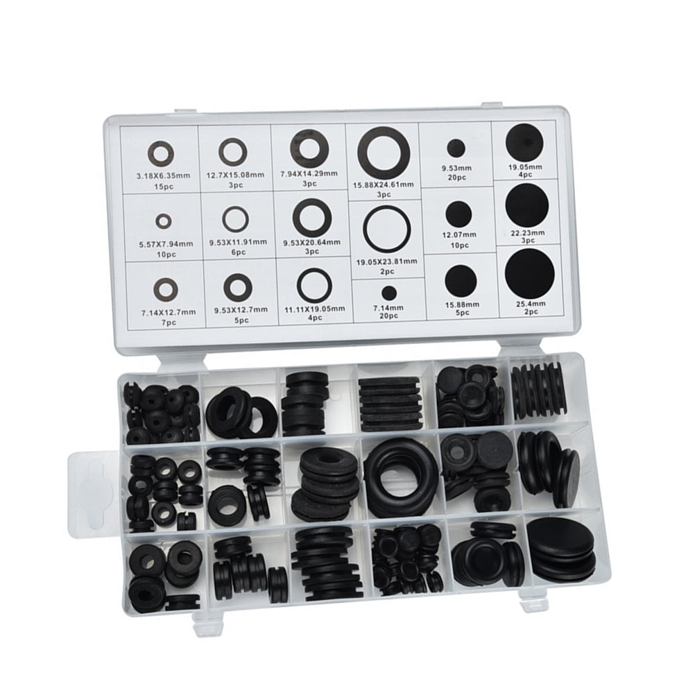 PBPBOX 125 Piece Socket Sealing Gasket Black Rubber Grommets Set for ...