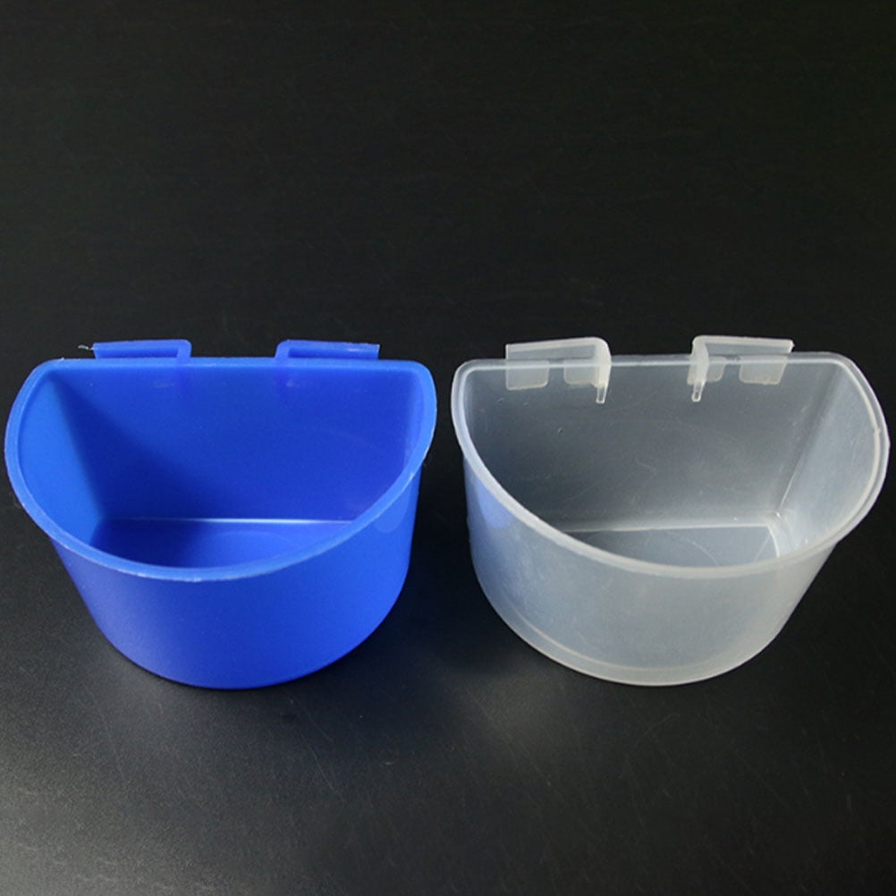 PBPBOX Bird Food Water Dish Plastic Bird Cage Feeder Transparent 12Pcs ...