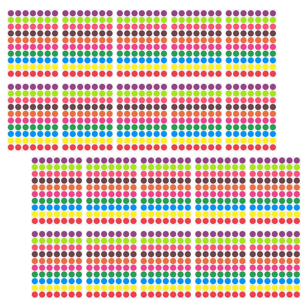 PBPBOX 1400Pcs Colored Dot Stickers Round Label Stickers Self Adhesive ...