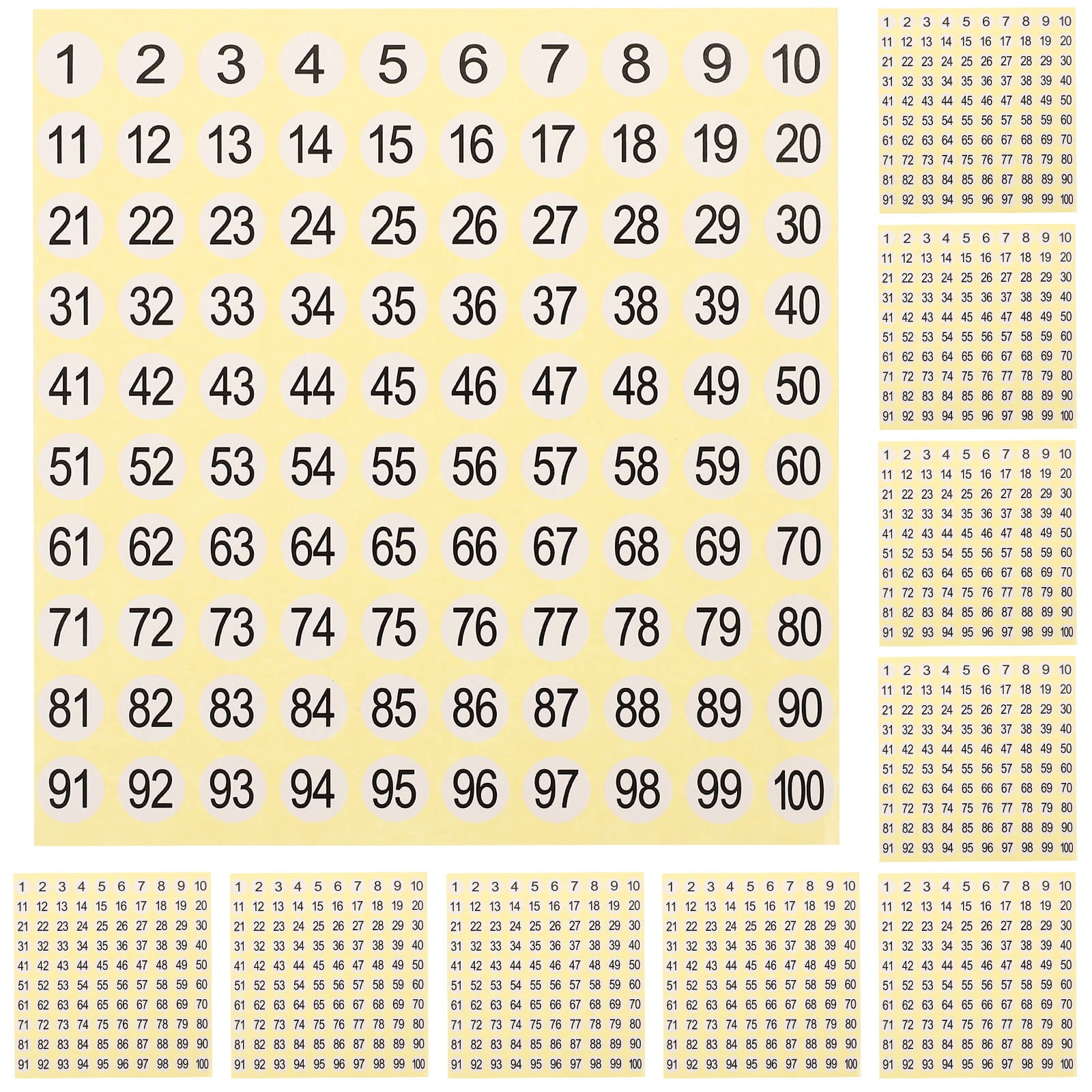PBPBOX Light Yellow Number Sticker Labels for Home Kitchen and Office ...
