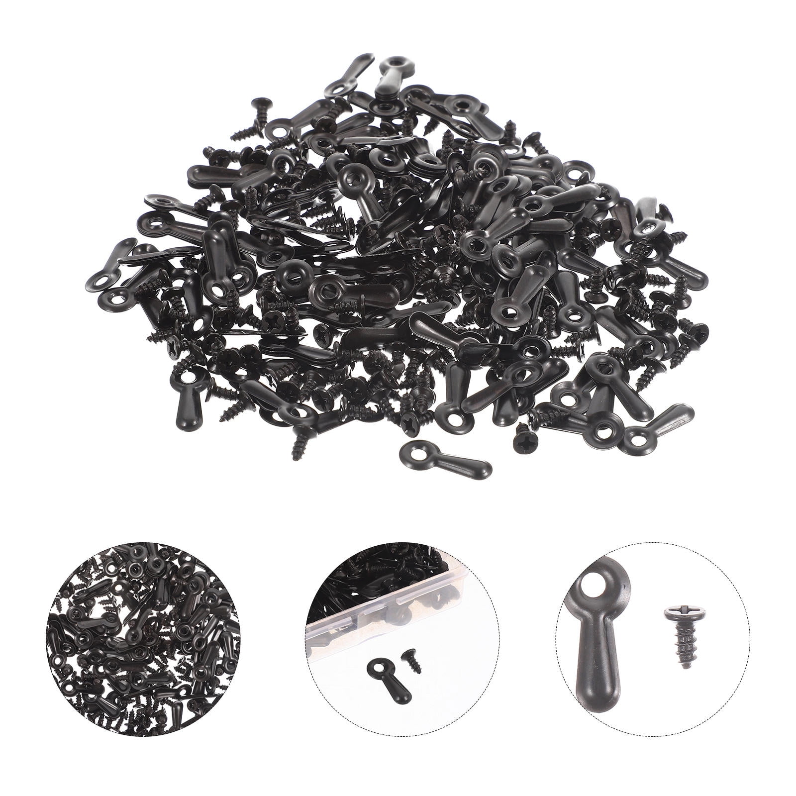 PBPBOX 160Pcs Black Metal Picture Frame Backing Clips Turn Button ...