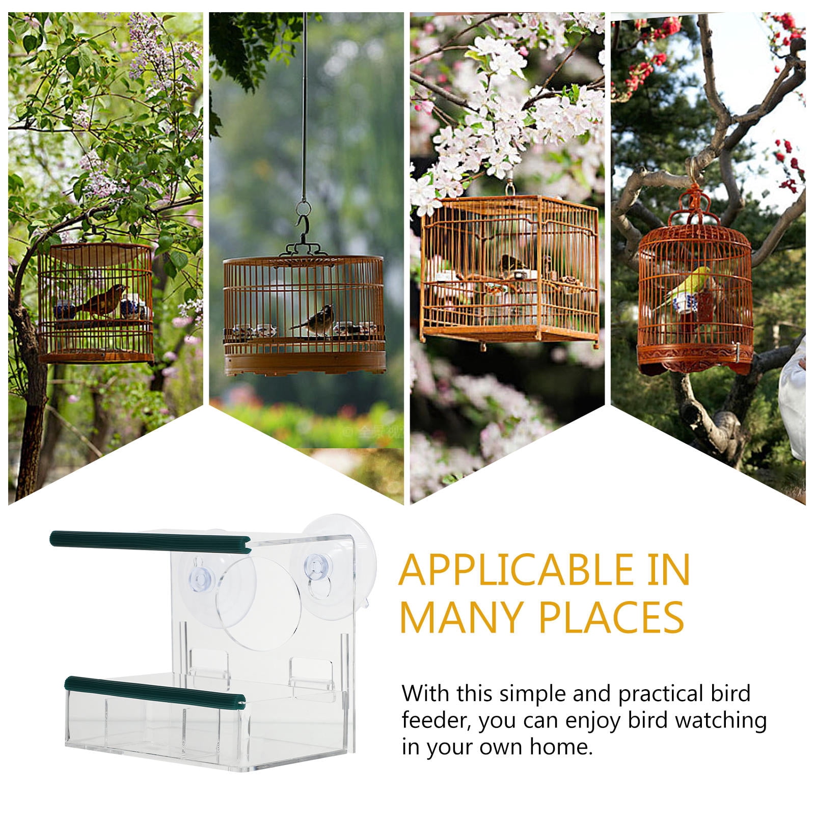 PBPBOX Bird Food Holder Acrylic 1Pack for Outdoor Bird Feeding ...