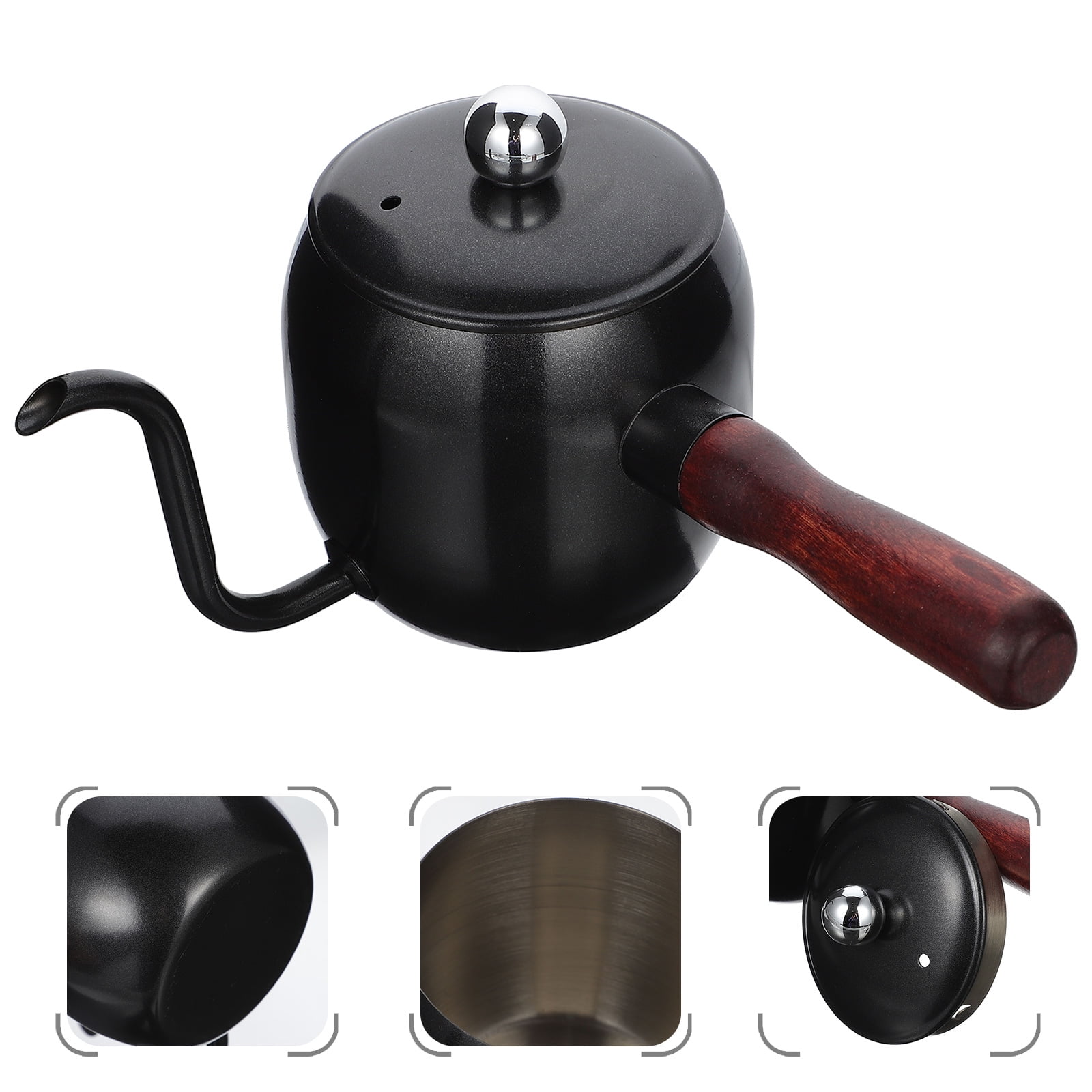 PBPBOX 1Pc Black Wood Coffee Pot with Heat Resistance for Professional ...