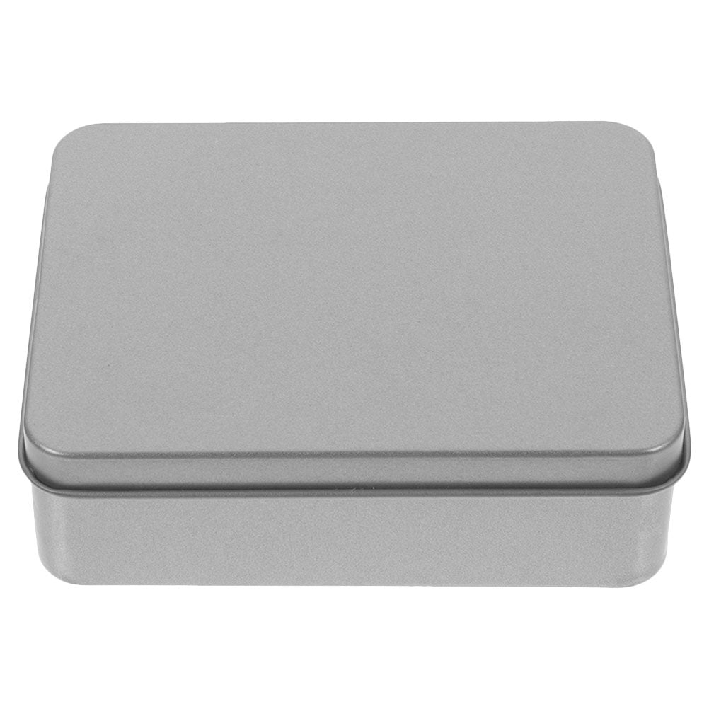 PBPBOX 1Pcs Smal Tin Box Silver Rectangular For Small And Home Storage ...