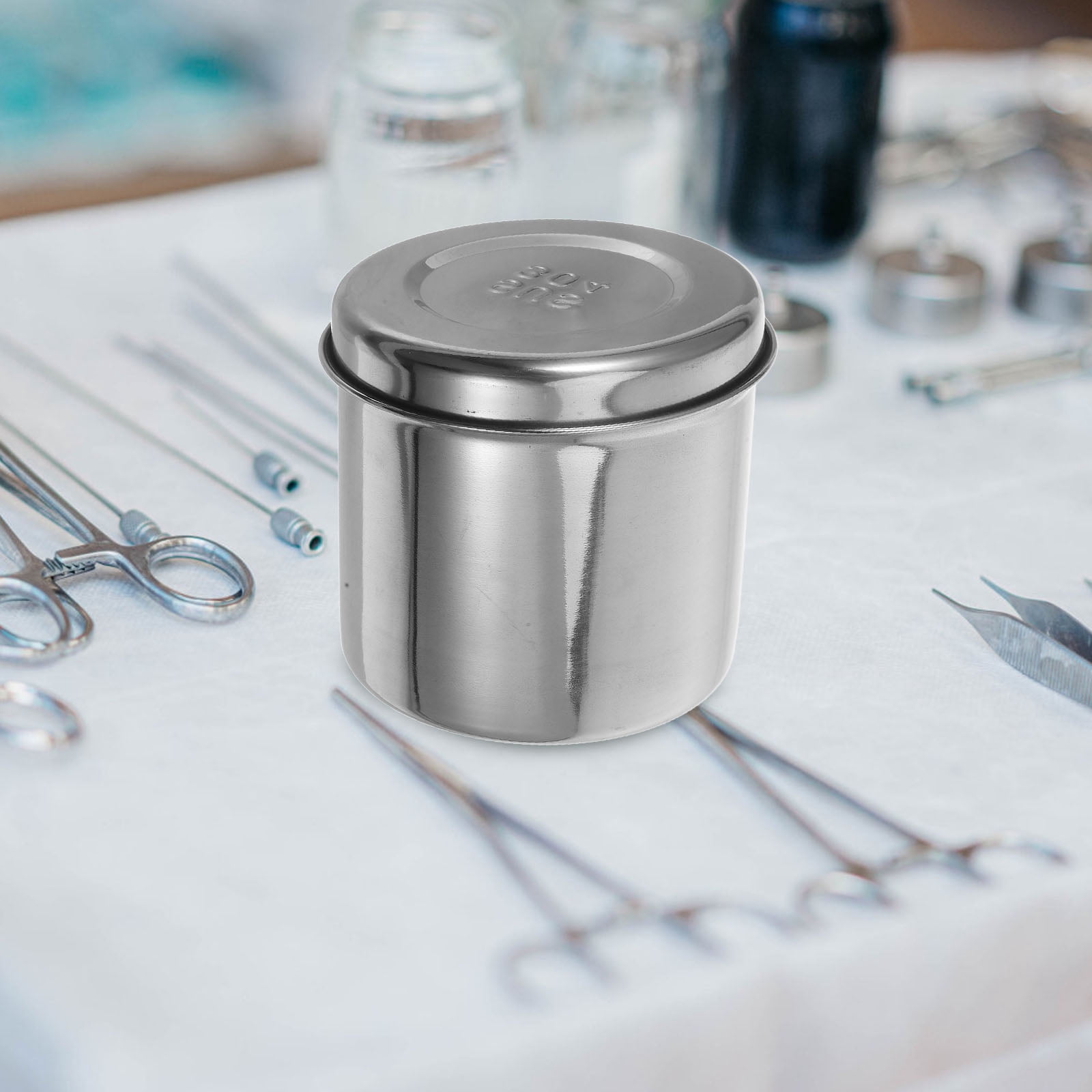 PBPBOX 1Set Steel Bathroom Storage Jar Silver for Ointment and Gauze ...