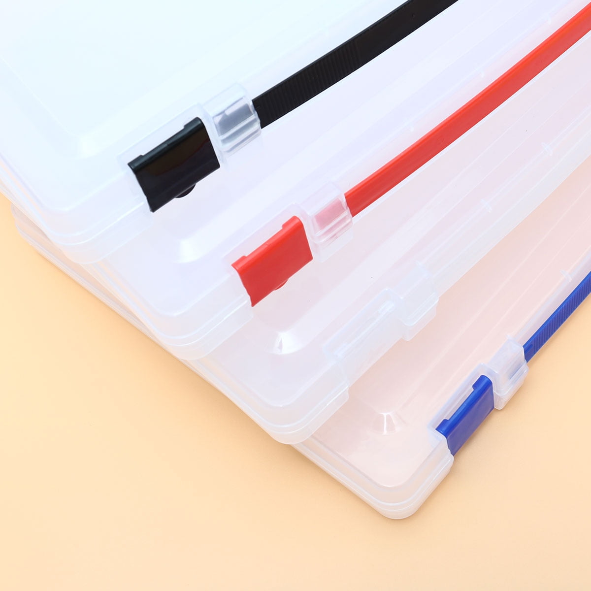 PBPBOX 1Set Transparent Paper Storage Box Plastic Desktop File Case for ...