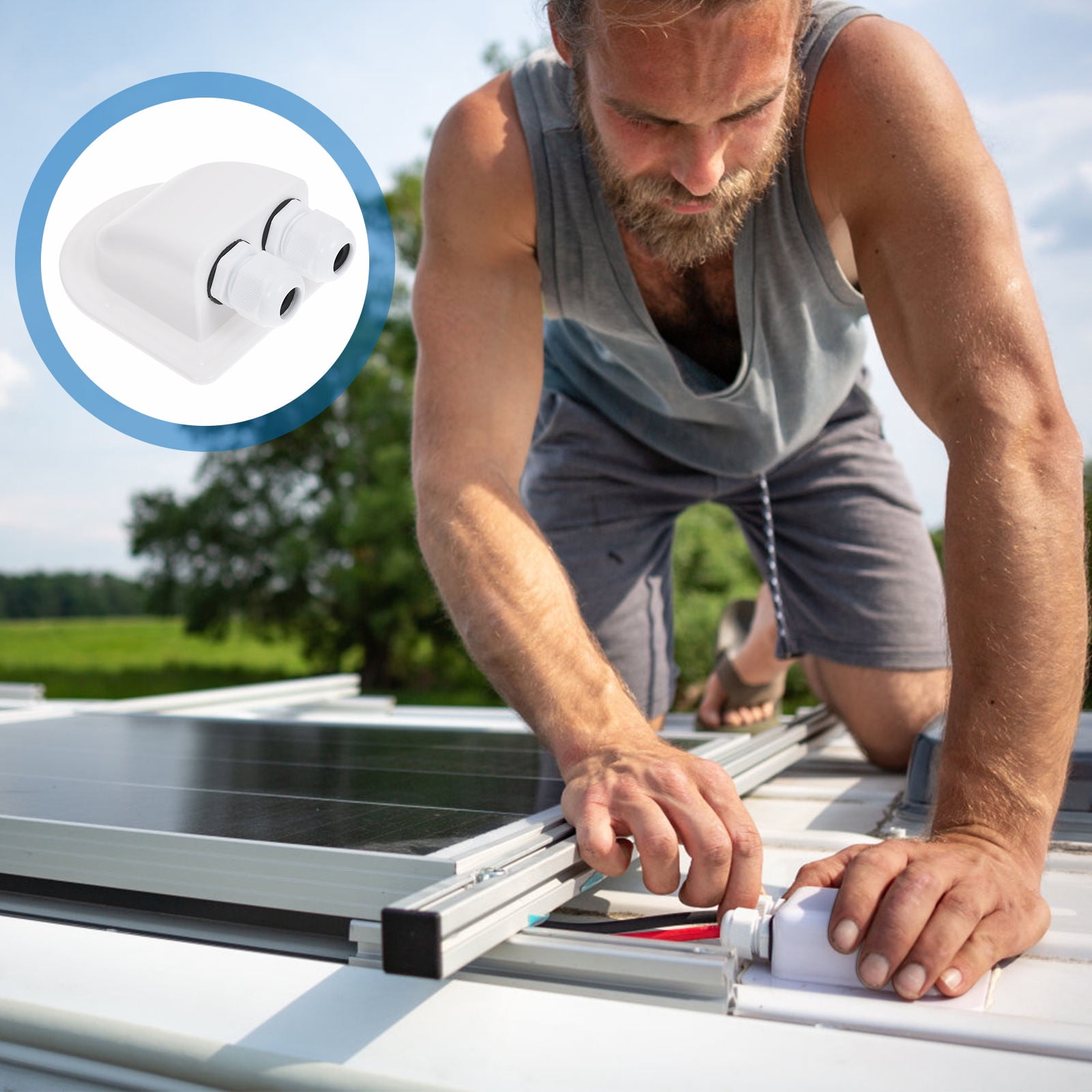 PBPBOX 1Set White ABS Plastic Cable Gland for Solar Panel and RV Cable ...