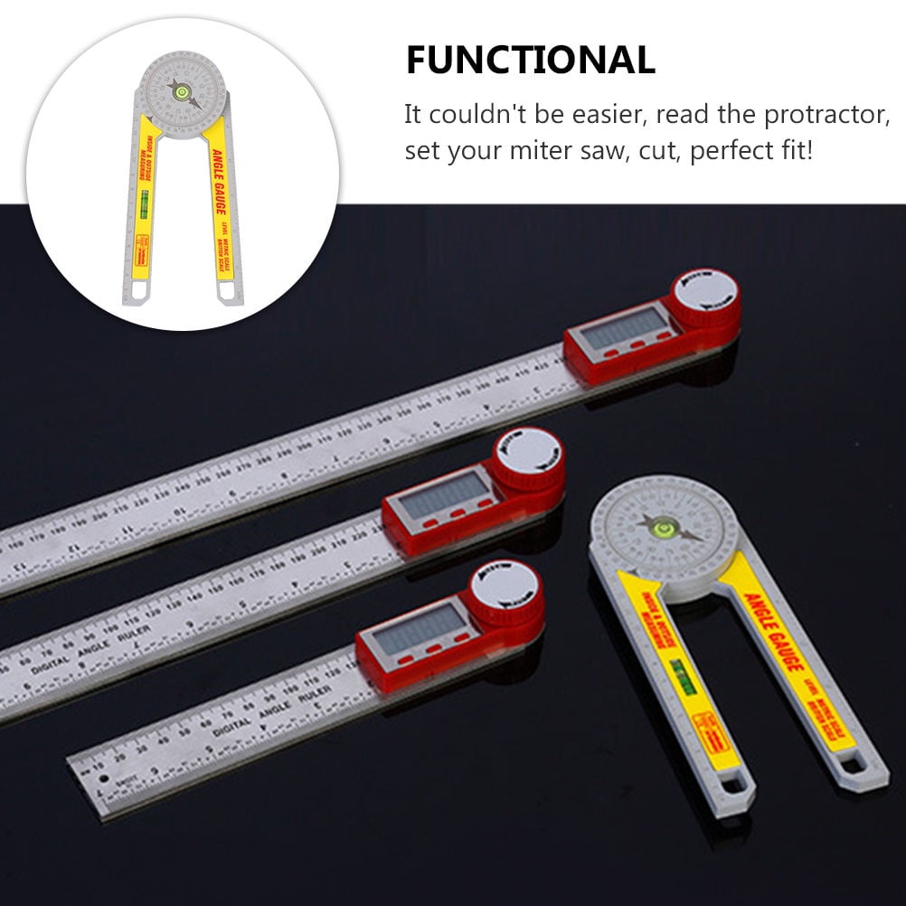 PBPBOX 1Set Yellow Woodworking Ruler Adjustable Protractor with ABS ...