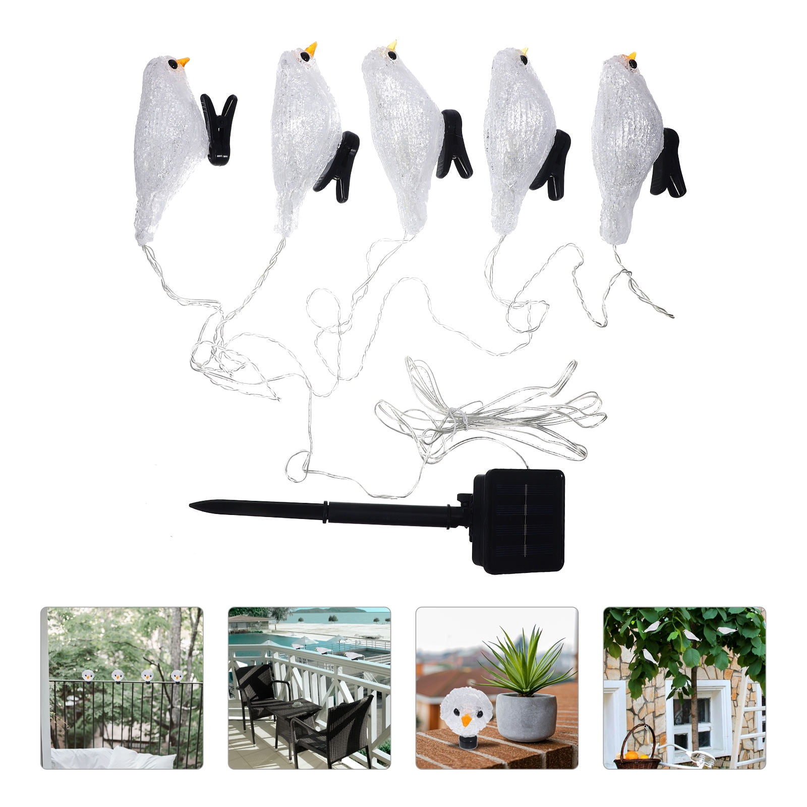 PBPBOX 1pc Solar Bird String Light Robin Shaped Decorative Lamp For ...