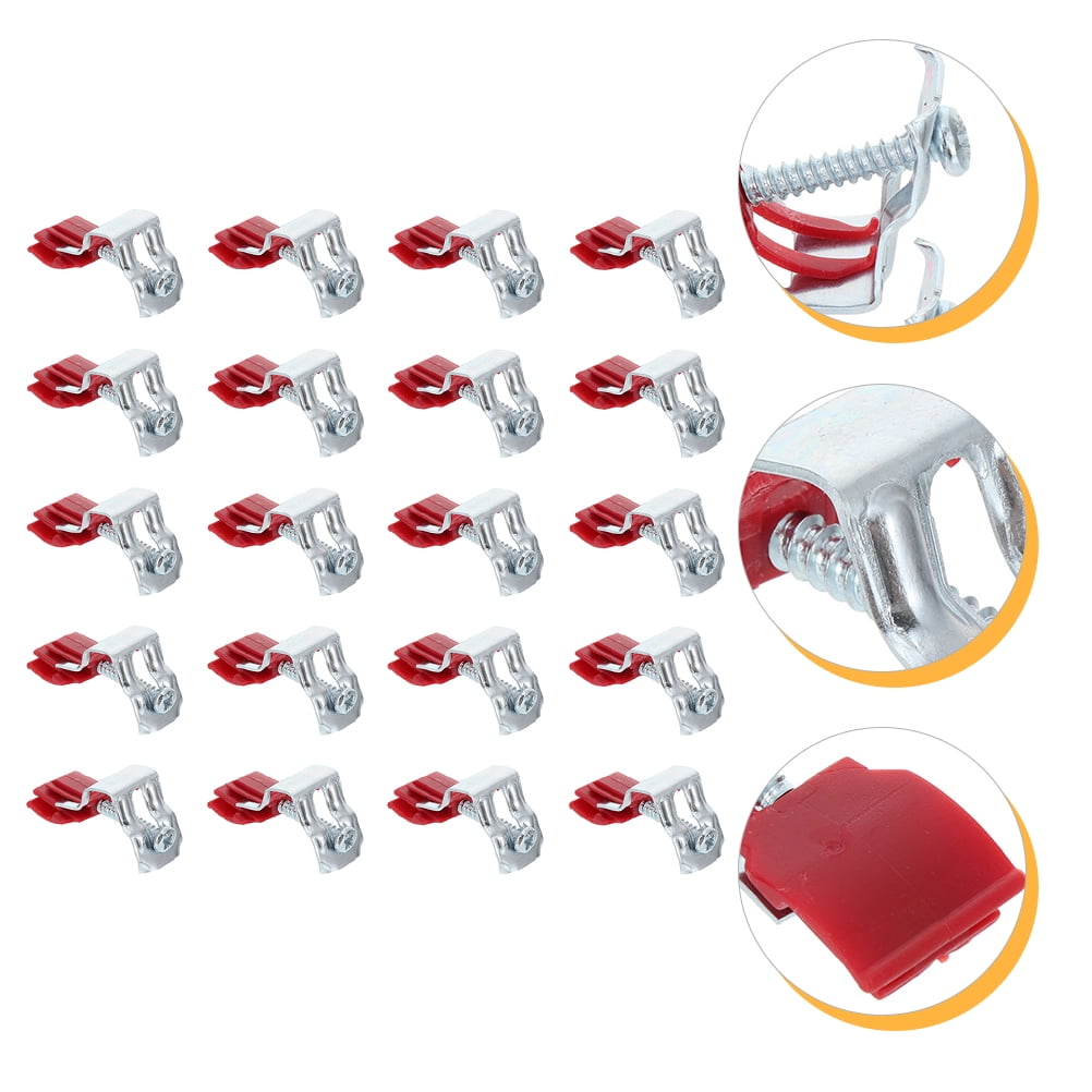 PBPBOX Sink Mounting Clip Dark Red Plastic Manganese Steel 20Set 1.97X0 ...