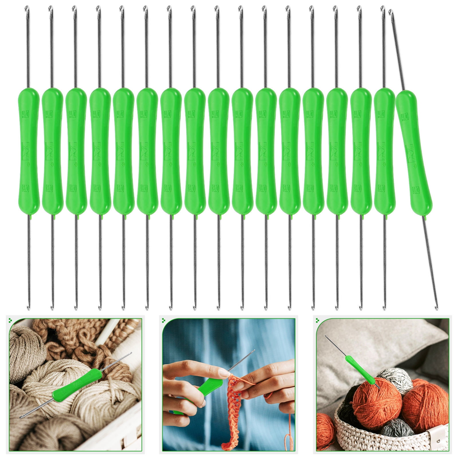 PBPBOX 20Pcs Knitting Crochet Hooks Set Smooth Surface Random Color for ...