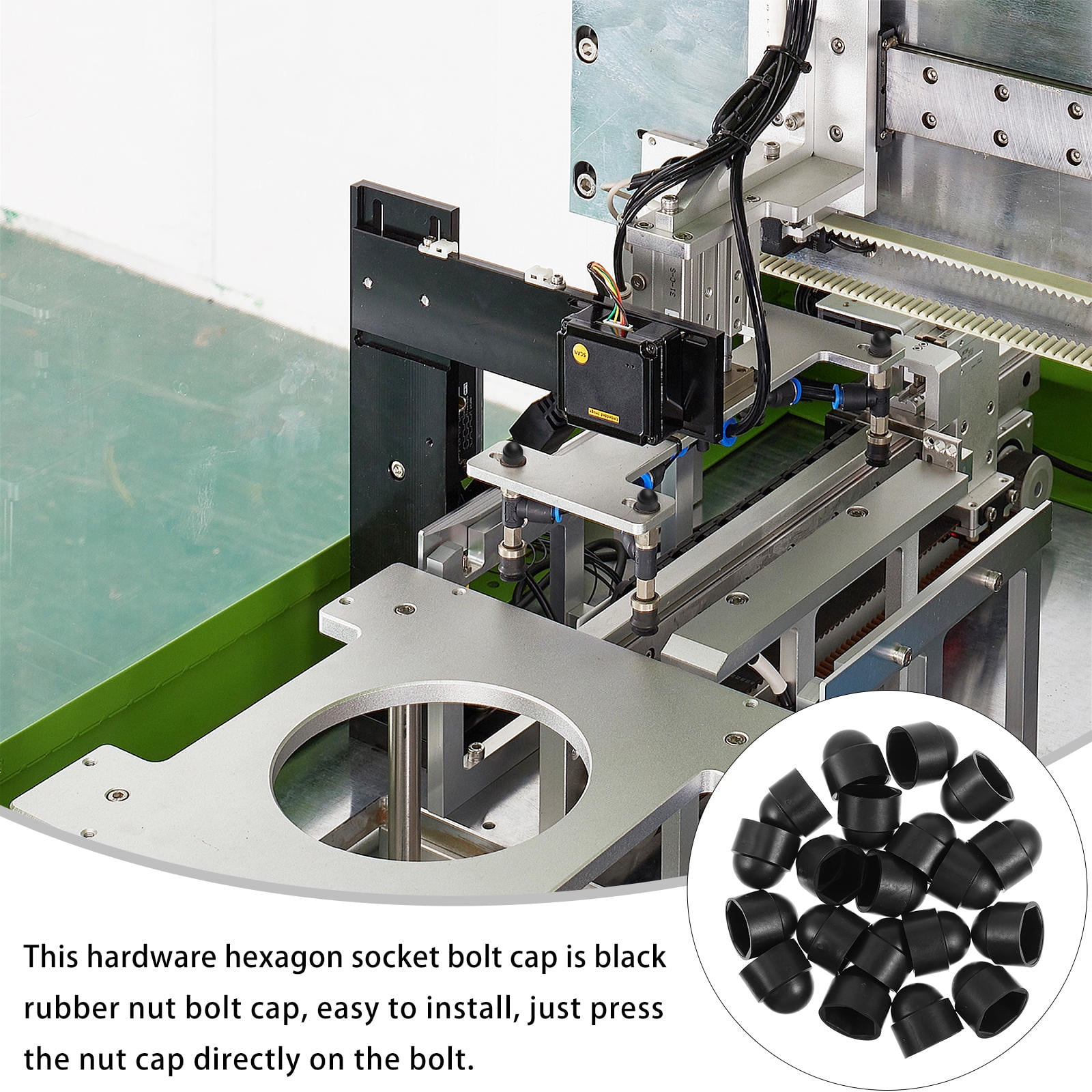 PBPBOX 20Pcs Protective Caps for Bolts Black Nylon Dome Shape for ...