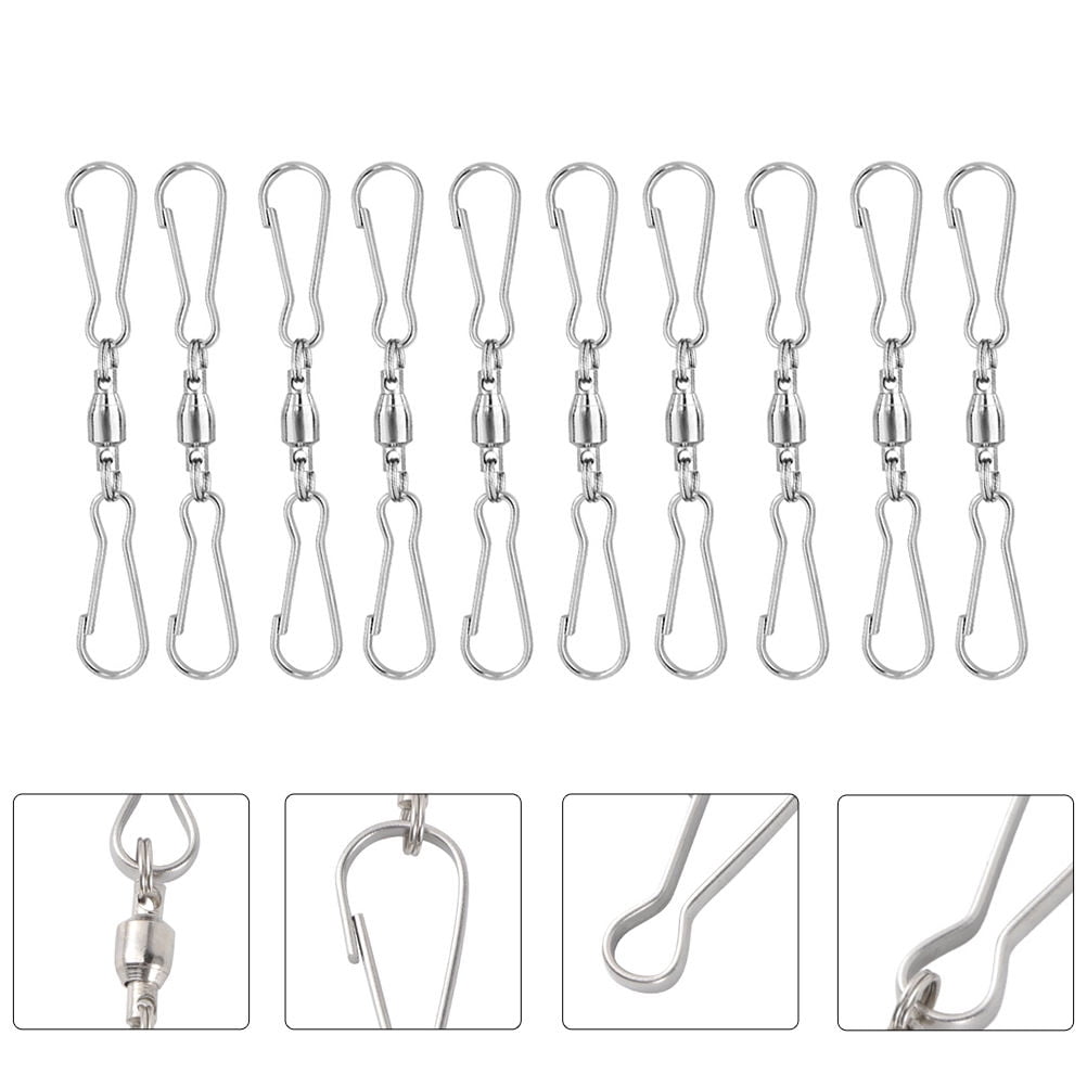 PBPBOX 20Set Dual Swivel Hook Clips Silver Tone for Bird Feeders and ...