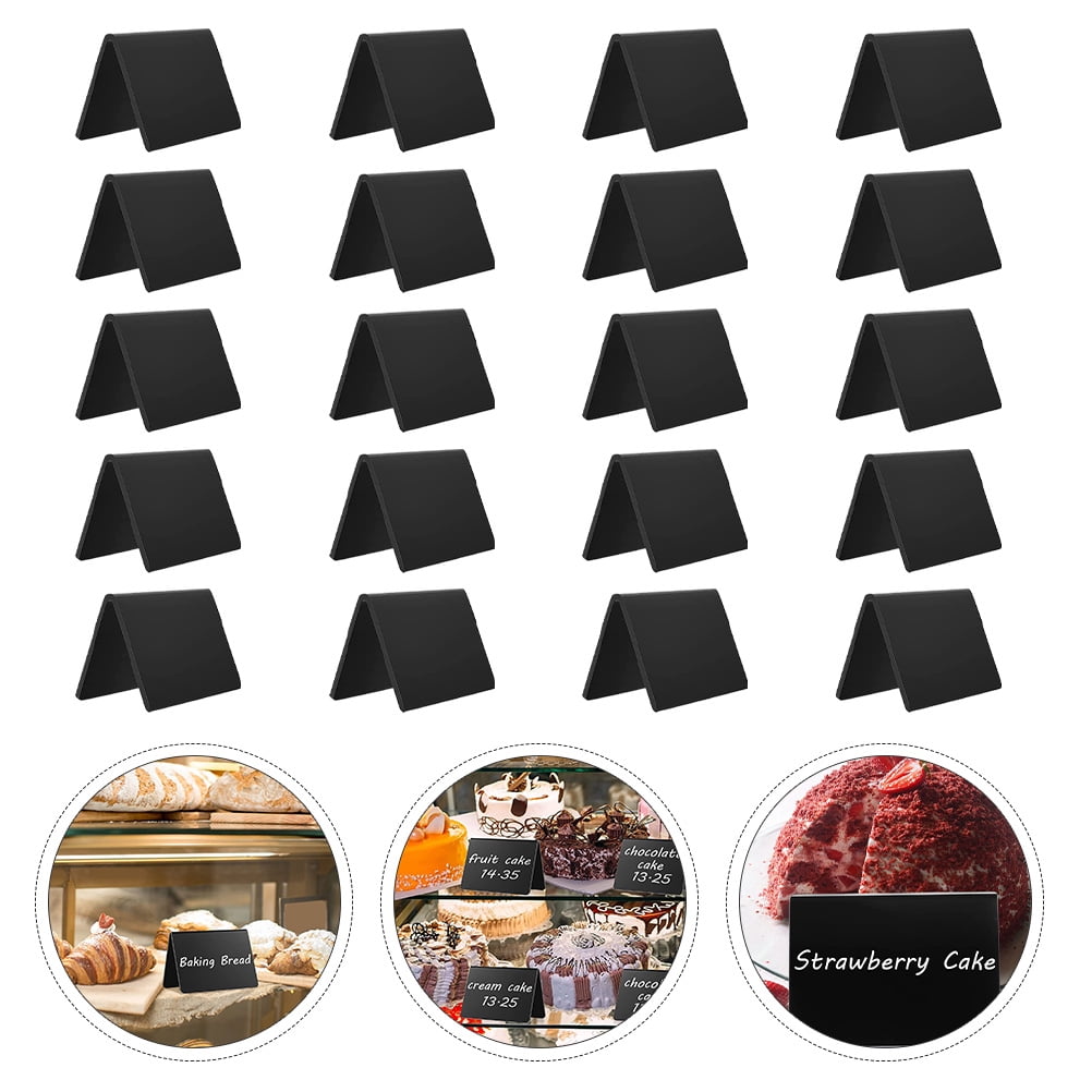 PBPBOX 20pcs Small Chalkboard Daily Acrylic Black Square Drawing ...