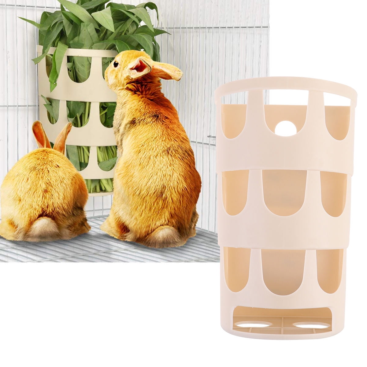 PBPBOX 2Pack Hay Feeder Rack Feeding Rack Plastic Khaki for Daily ...