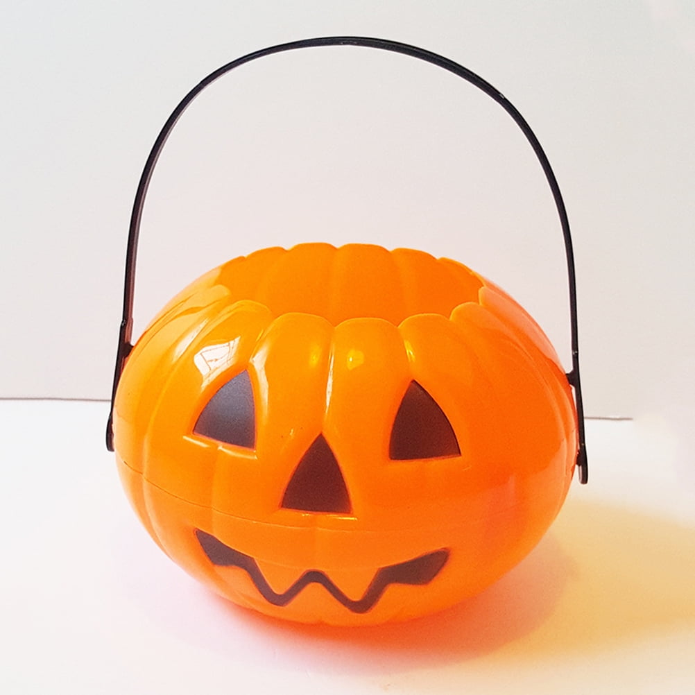 PBPBOX 2Pack Pumpkin Pails Orange Plastic for Bar Event Decorations ...