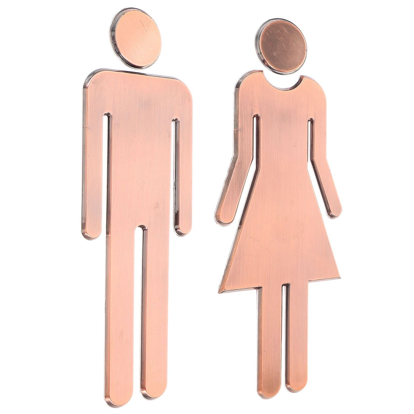PBPBOX 2Pcs Rose Plated Gold Metal Bathroom Door Signs Removable ...