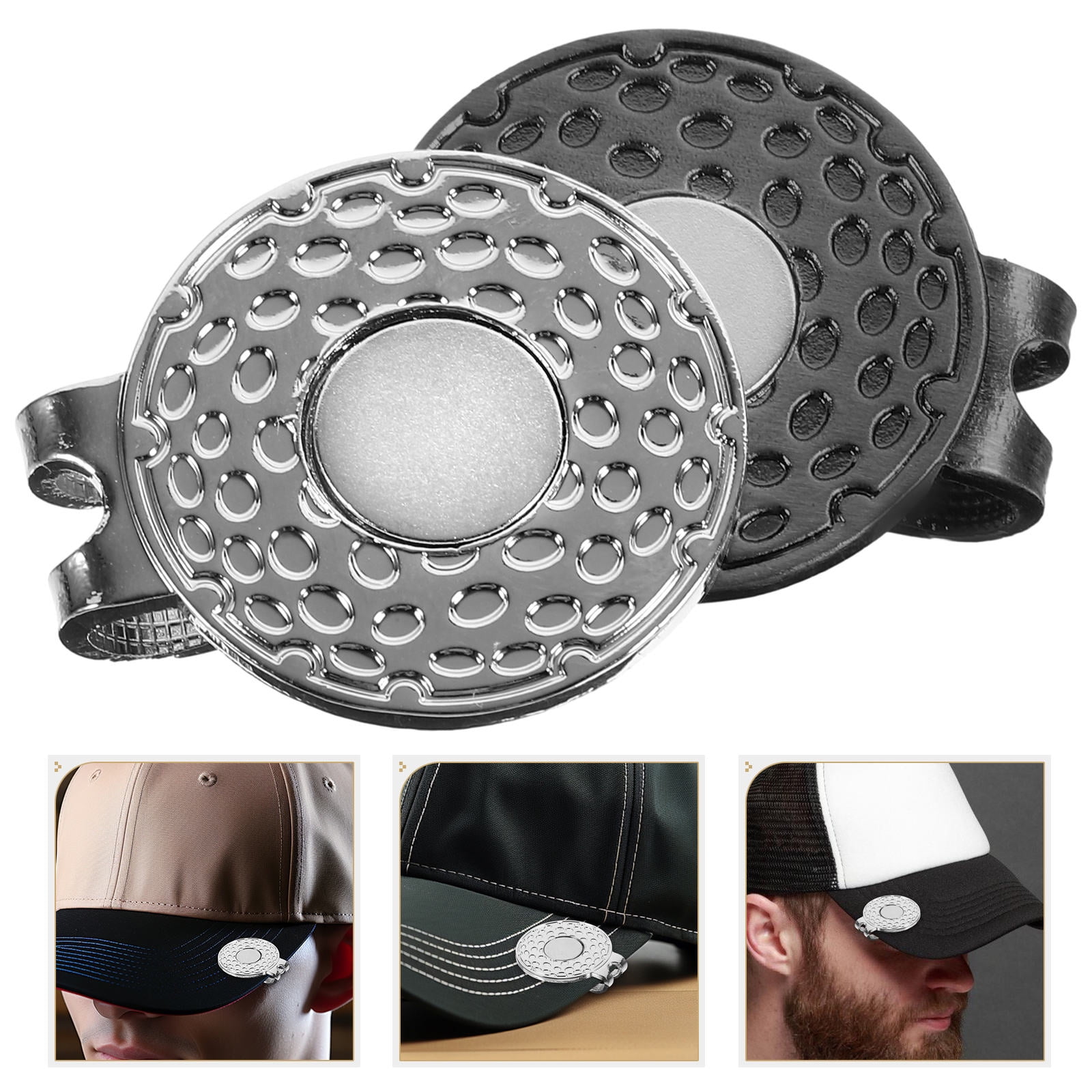 PBPBOX 2Pcs Bespoke Golf Hat Clip Magnet Black Simple and Elegant ...