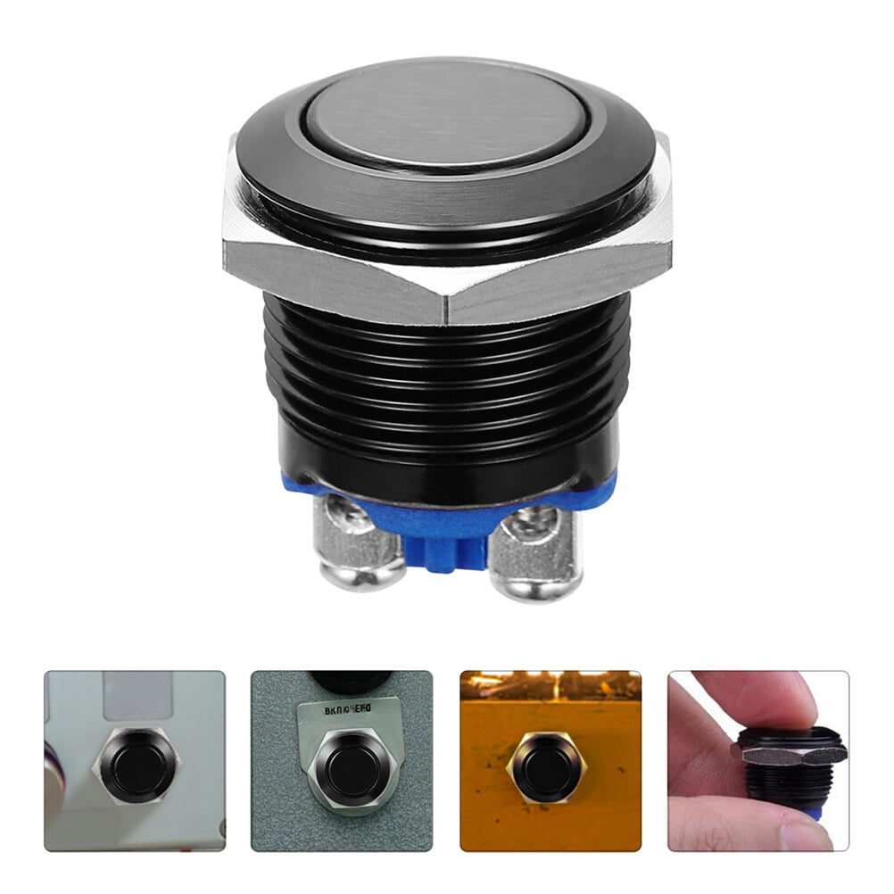 PBPBOX 2Pcs Black Momentary Push Button Switch for and General Users ...