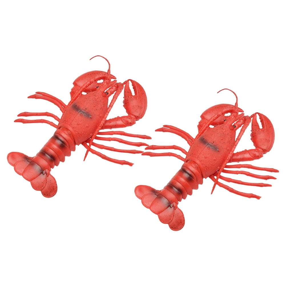 PBPBOX 2Pcs Ocean Creatures Toys Red Rubber Marine Creature Shape ...