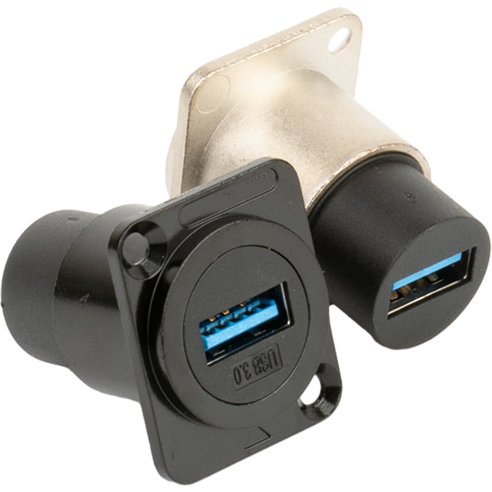 PBPBOX 2Pcs Usb Panel Mount Usb Female Connector Metal Black For ...