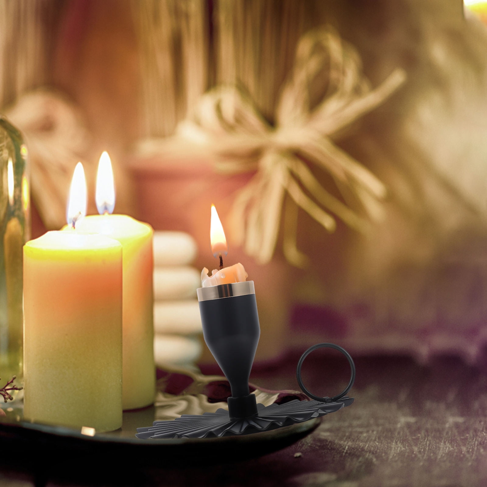 PBPBOX 2pcs Metal Candle Holders Retro Iron Candle Holders Elegant ...