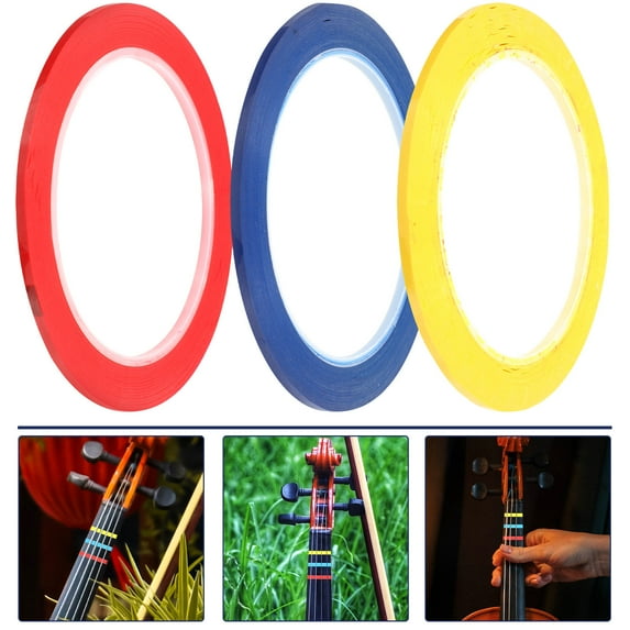 PBPBOX 3 Rolls Violin Scale Decals Assorted Color PVC for String Instruments Music Practice ...