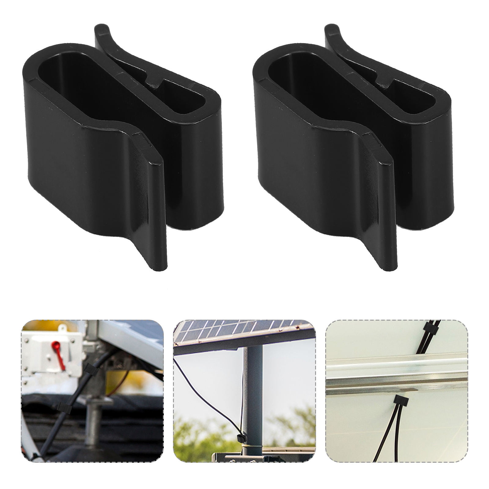 PBPBOX Wire Harness Clips 30Pcs Black Abs Rectangular Clip For Solar ...