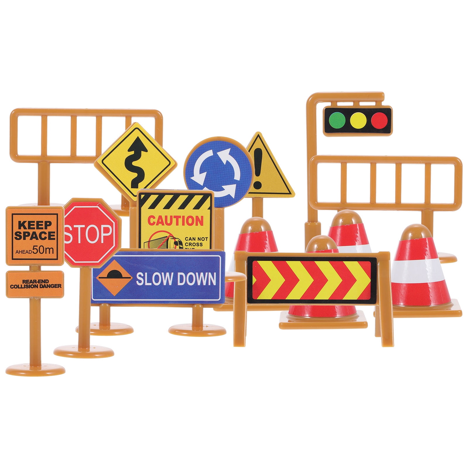 PBPBOX Road Signs Poster Traffic Road Signs Toys Yellow for Kids ...