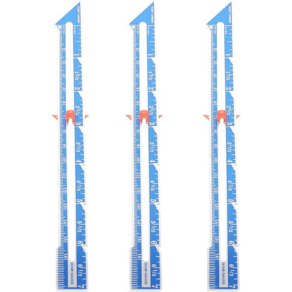 PBPBOX 3Pcs Aluminum Sewing Gauge Ruler Blue for Measuring Hem Depth in ...