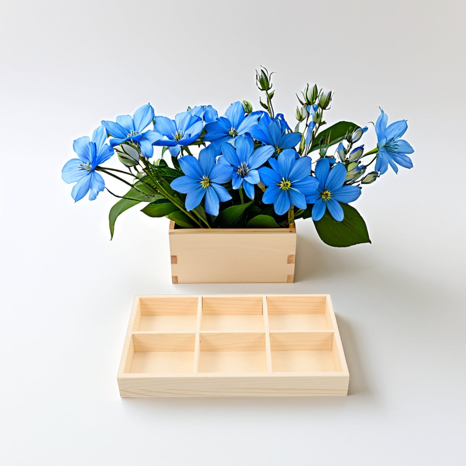 PBPBOX 3Pcs Wooden Organizers Tray Compartment Box For Artists And ...