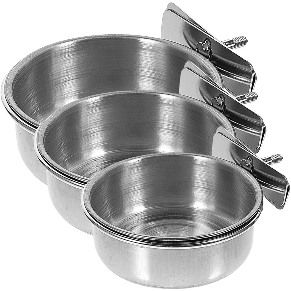 PBPBOX 3Pack Parrot Food Bowls Stainless Steel Round Water Holding for ...