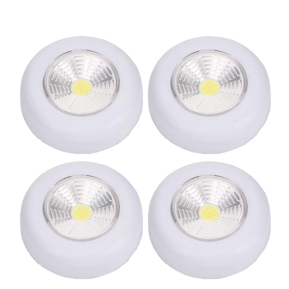 PBPBOX 4 LED Push Lights 2W Puck Lights Wireless IPX 4 Round Emergency ...