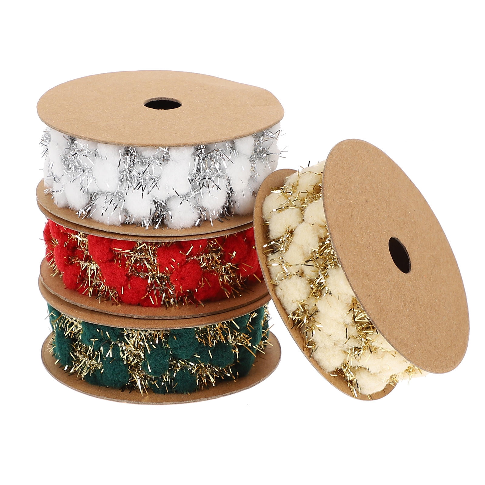 PBPBOX 4 Rolls of Wrapping Ribbons in White for Present Wrapping and ...