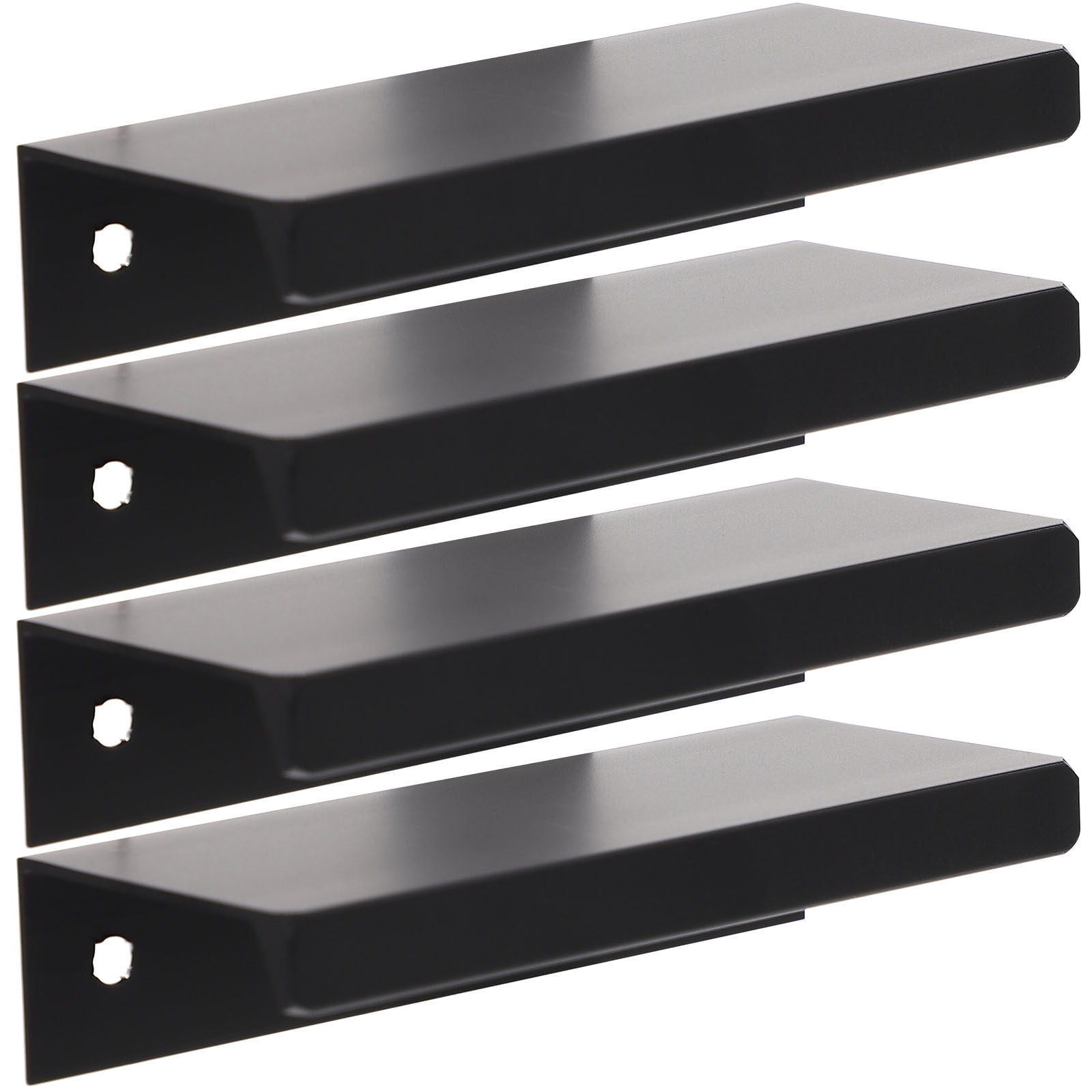 PBPBOX 4Pcs Finger Edge Pulls Rust Proof Black Aluminum Handles for ...