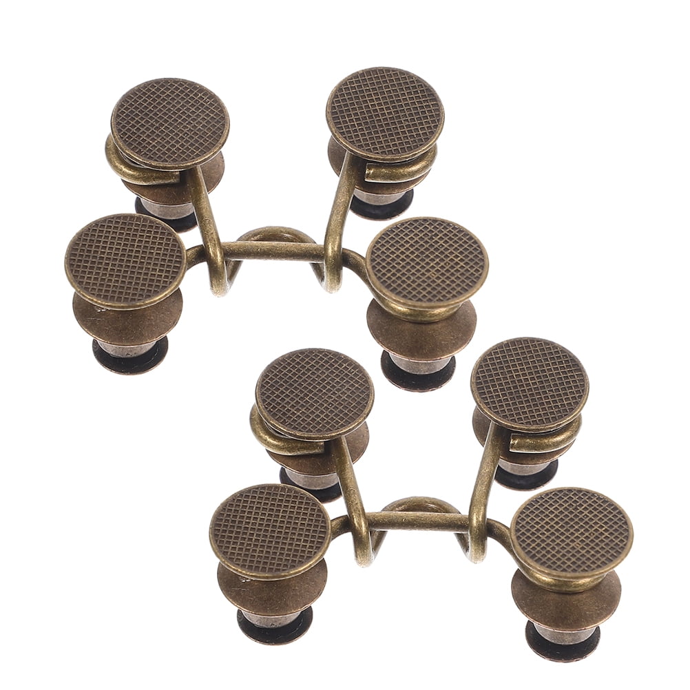 PBPBOX 4Pcs Pant Waist Tightener Clips Golden Alloy Reusable Buttons ...
