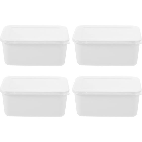 PBPBOX 4Set Food Storage Containers for Kitchen White Plastic Airtight ...